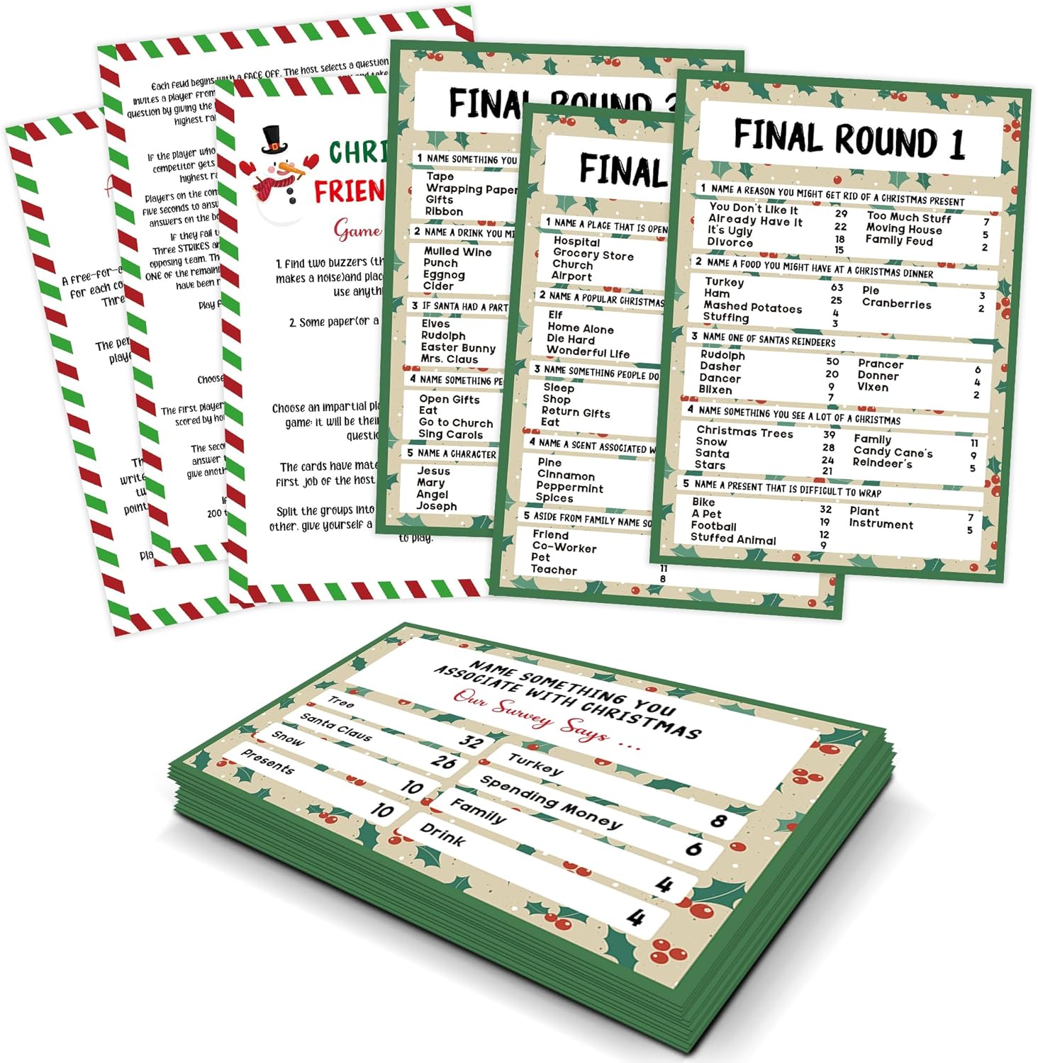 Amazon.com: TCJIU Christmas Friendly Feud Quiz,Christmas Friendly Feud ...
