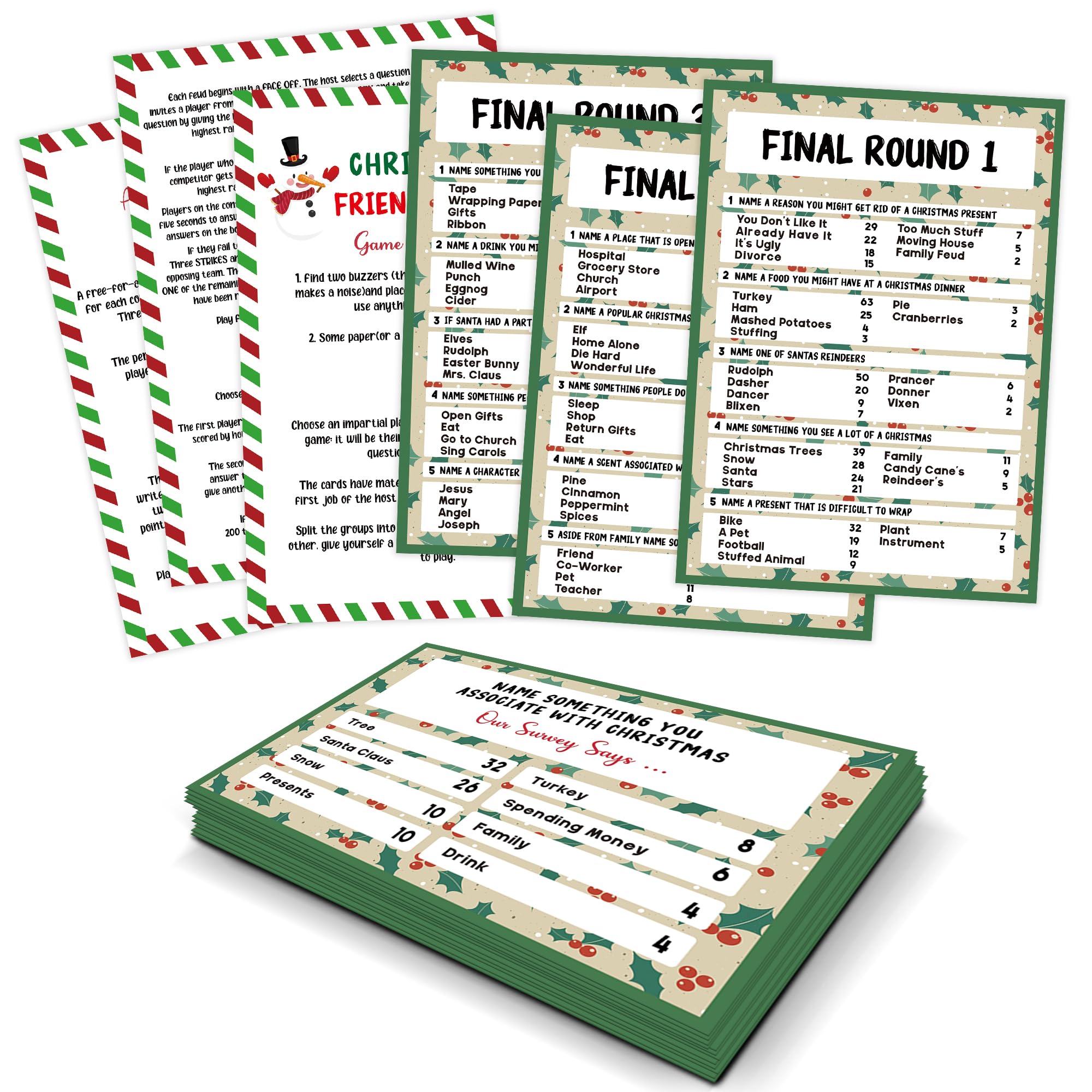 Amazon.com: TCJIU Christmas Friendly Feud Quiz,Christmas Friendly Feud ...