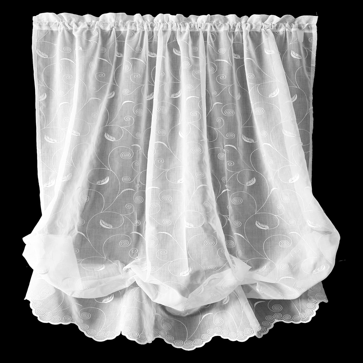 Amazon.com: Commonwealth Hathaway Rod Pocket Balloon Shade in White ...