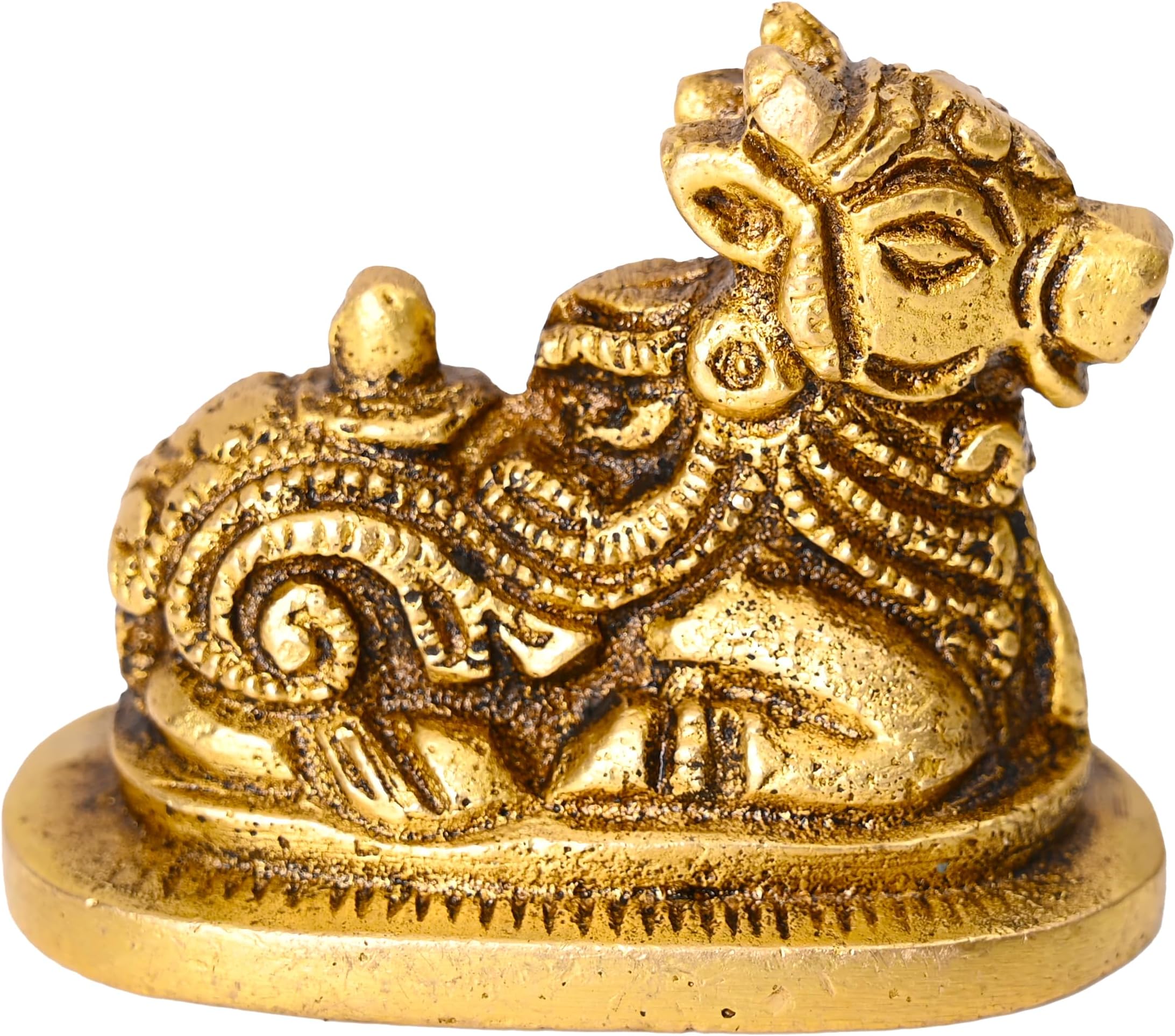 Amazon.com: Brass Nandi Idol Shiv Parvati Vahan Bull Embossed Statue ...