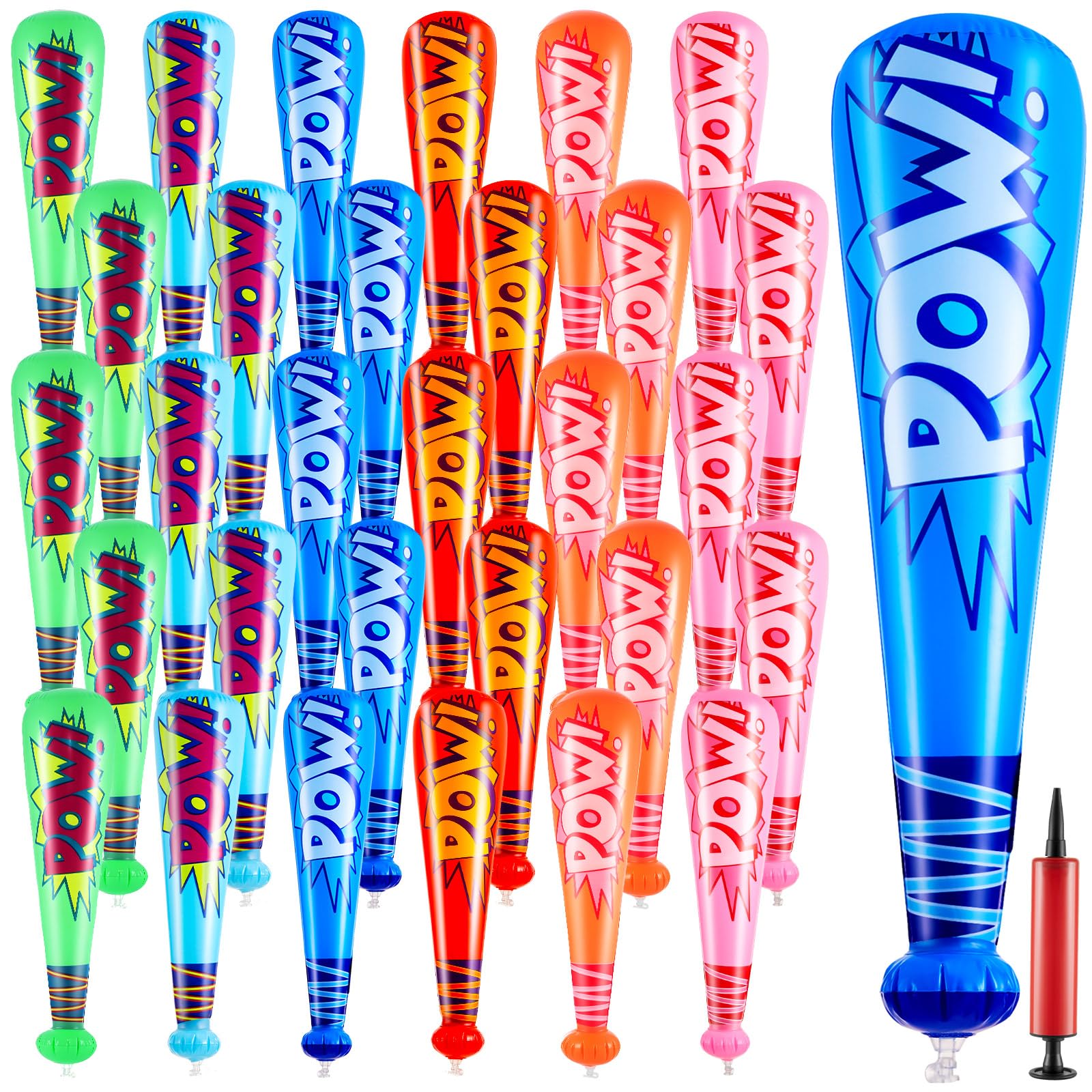 Snapklik.com : Seematn 32 Pcs Pow Inflatable Baseball Bats 17 Inch ...