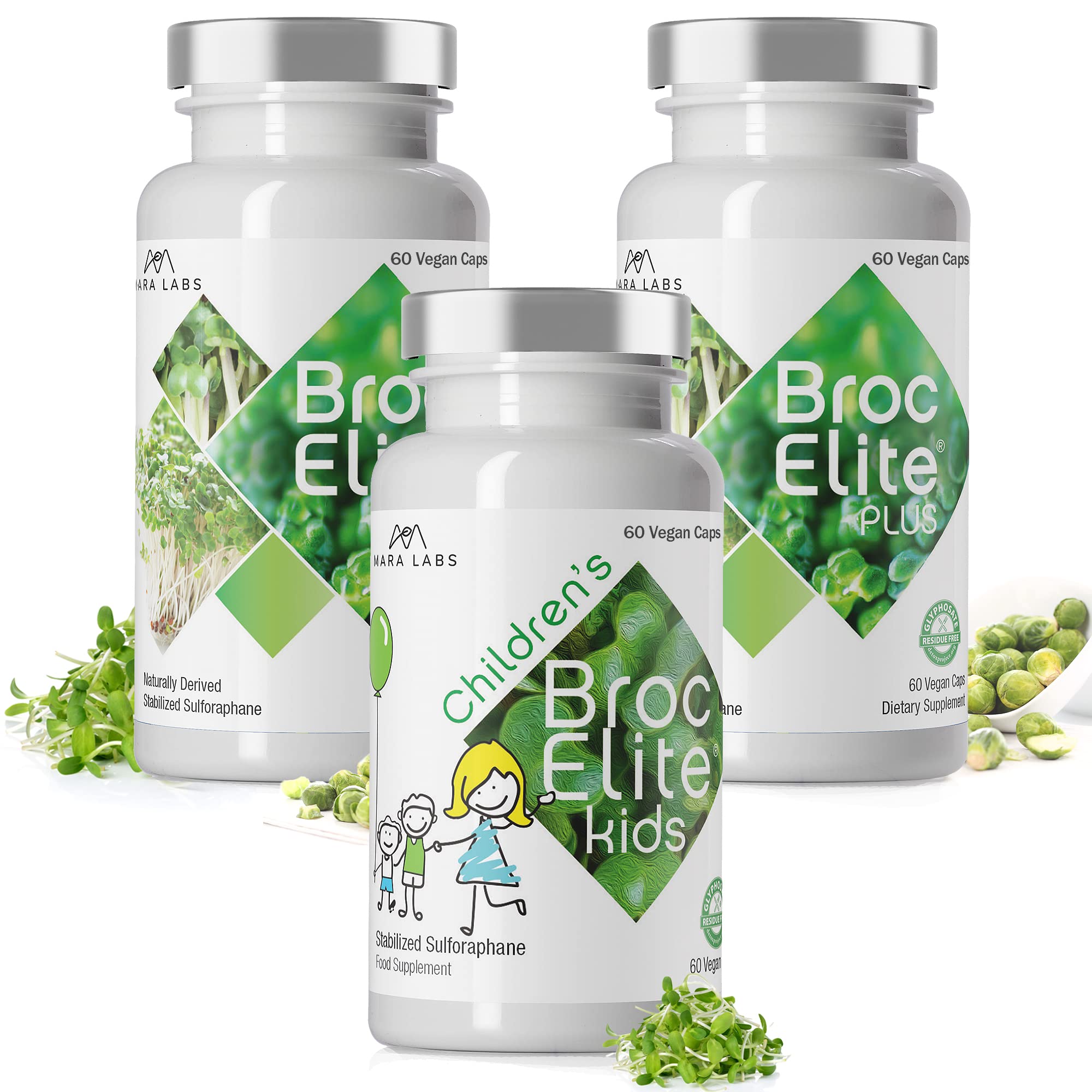 Buy BrocElite Plus (2x60ct) and BrocElite Kids (30ct) & Anti Inflammatory Bundle - Broccoli ...