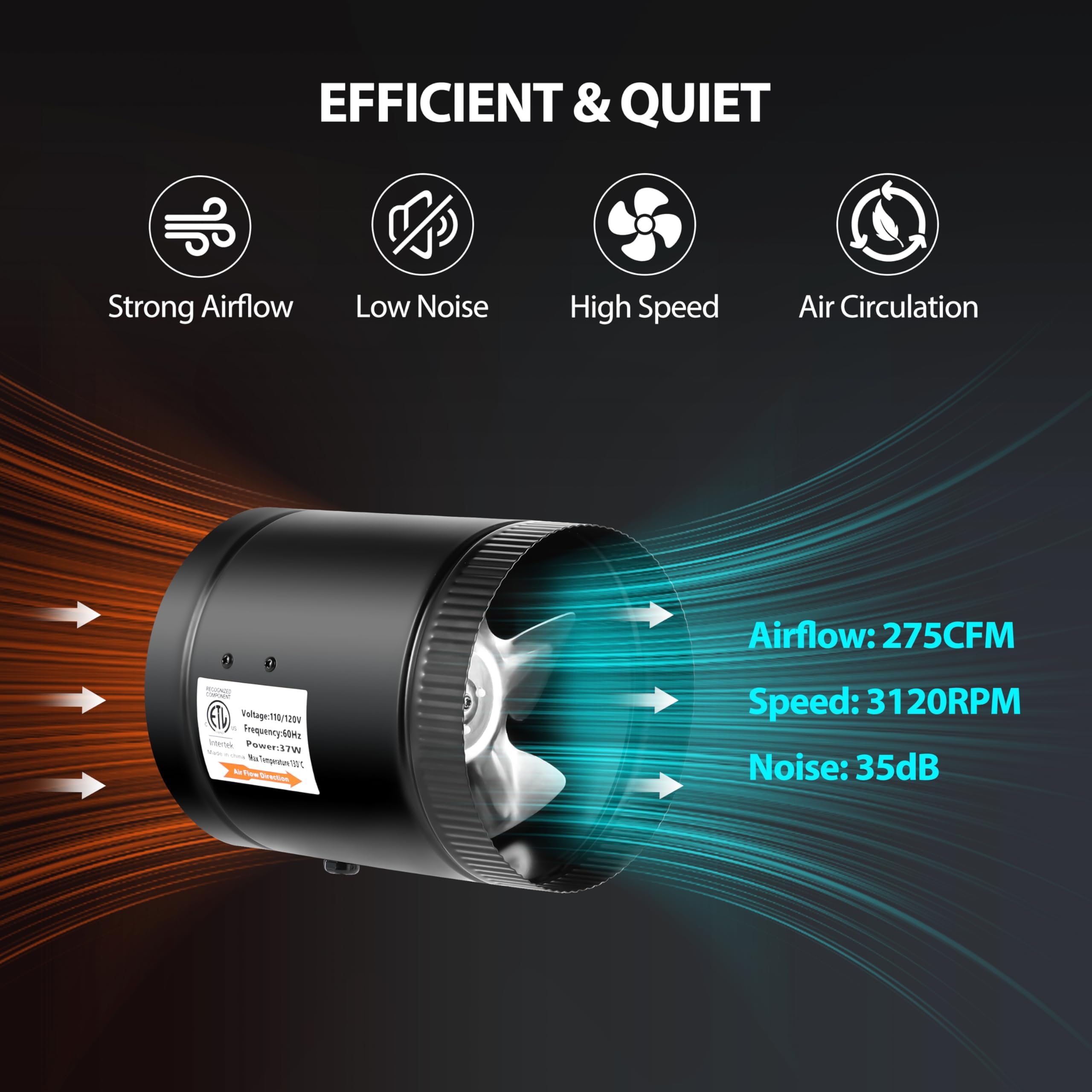 Snapklik.com : YSSOA 6 Inch Inline Booster Duct Fan