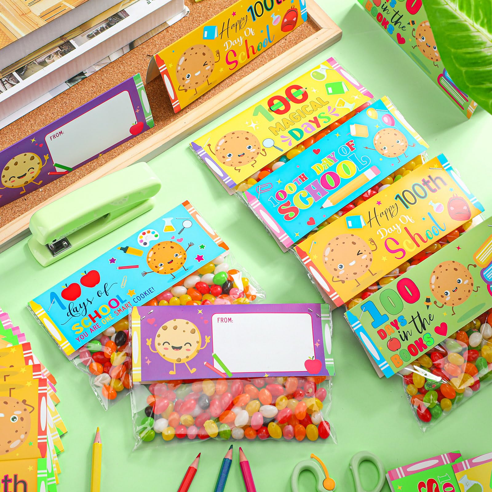 Snapklik.com : Tioncy 48 Set 100th Days Of School Treat Bag Toppers And ...