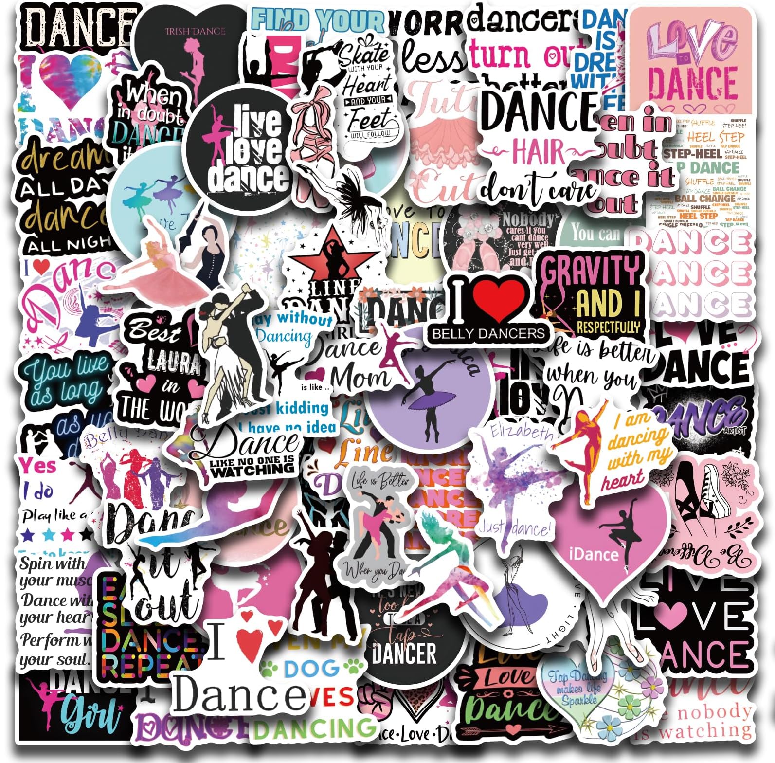 Amazon.com: Dance Stickers 63PCS Aesthetics Stickers for Girls Dance ...