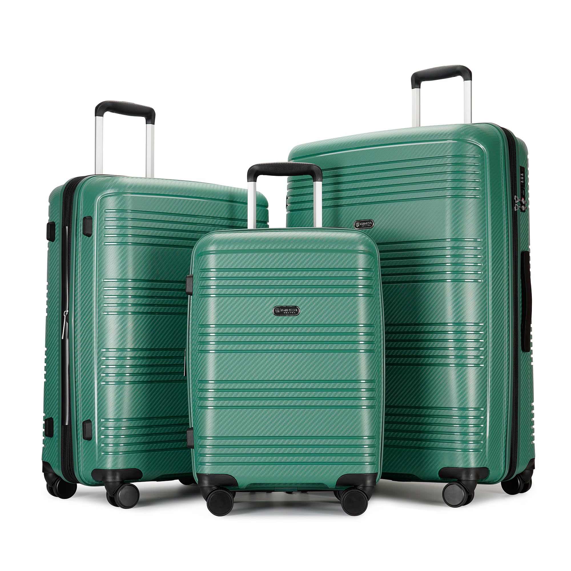 Amazon.com | GinzaTravel Luggage Sets 3 Piece Hardside Expandable ...