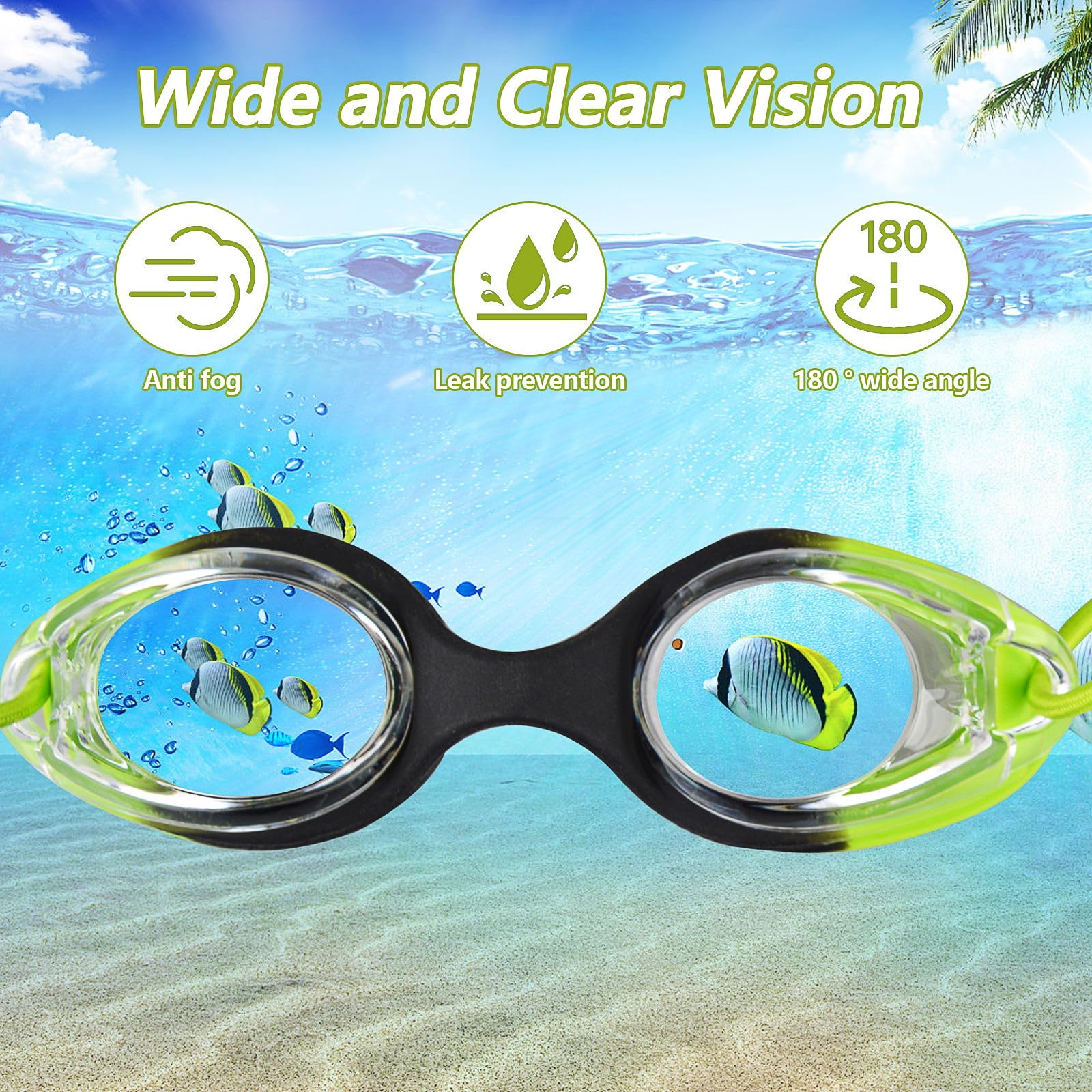 Moseem Kids Swimming Goggles, Swimming Goggles Kids, Swim Goggles ...