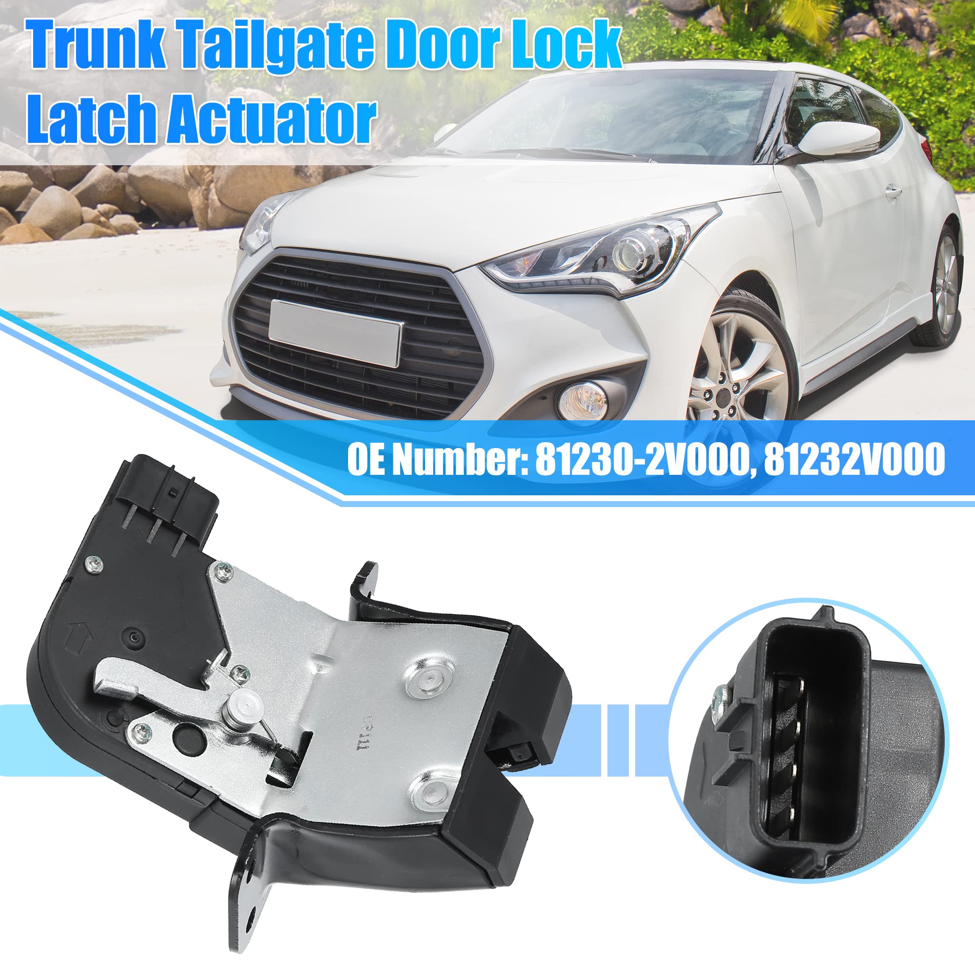 X AUTOHAUX Trunk Latch Lock Actuator 81230-2V000 for Hyundai Veloster ...