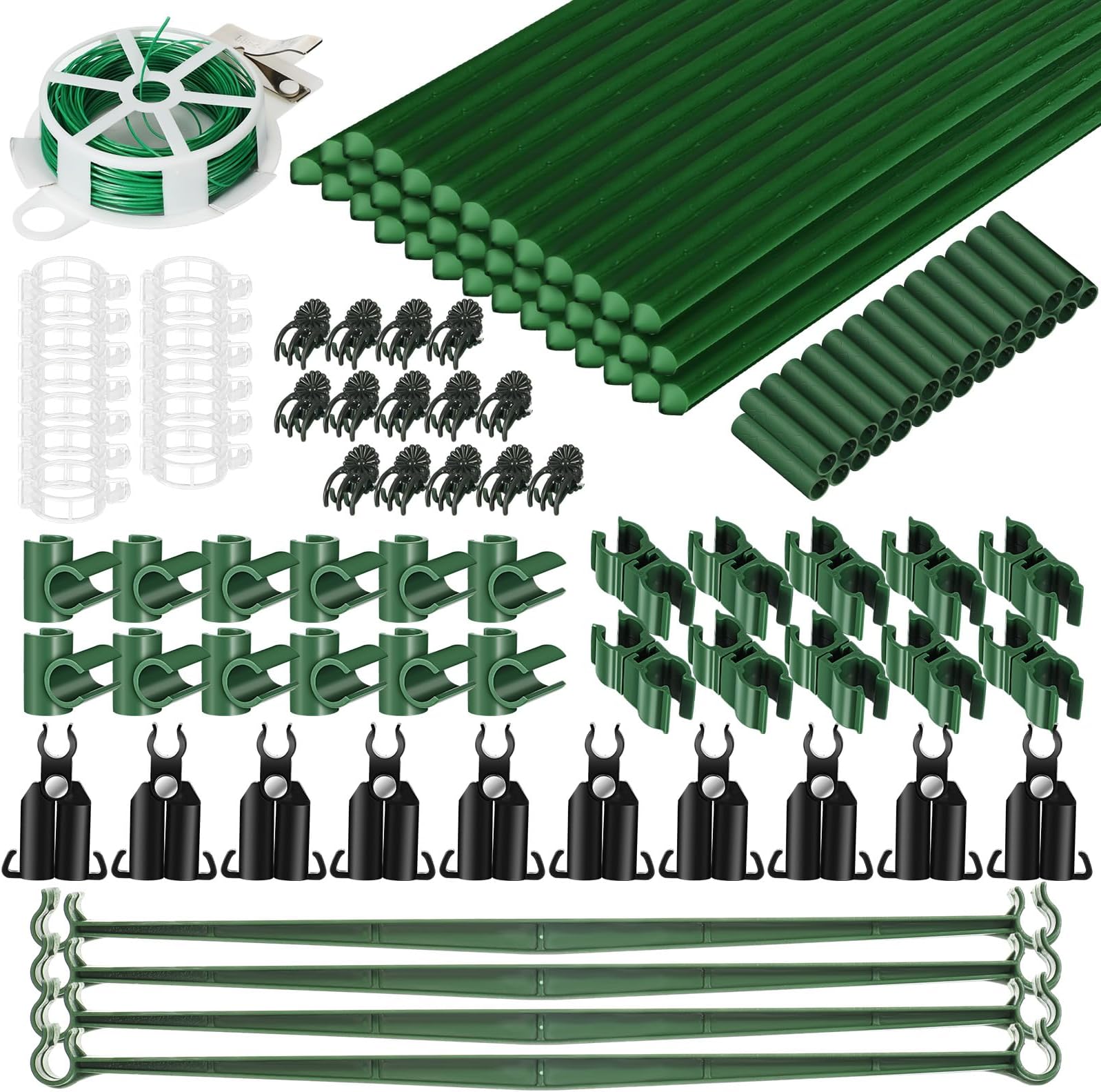 Amazon.com : Leriton 176 Pcs Garden Stakes Set Include 40 Pcs Steel ...