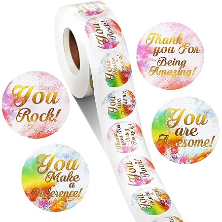 1000 Pcs Kudos Appreciation Stickers Positive Sayings Label Retro You ...