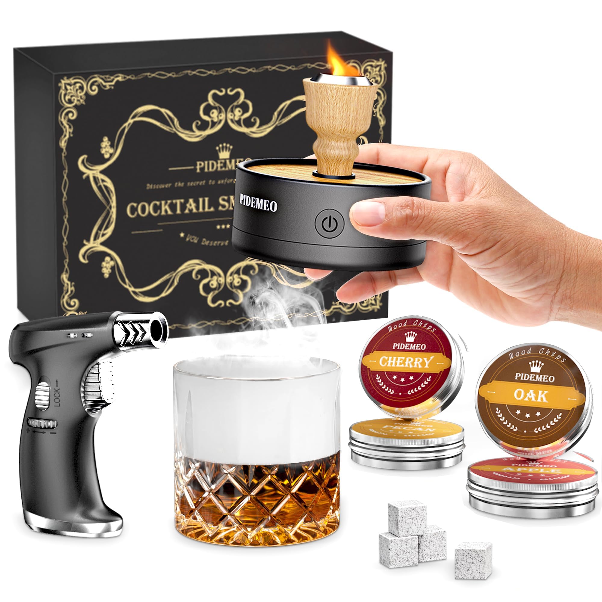 Amazon.com : Whiskey Smoker Kit with Torch - Electric Cocktail Smoker ...