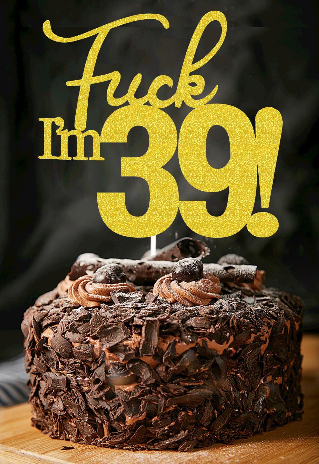 39 Cake Toppers, 39 gold Birthday Cake Toppers, Funny 39th Cake Topper ...