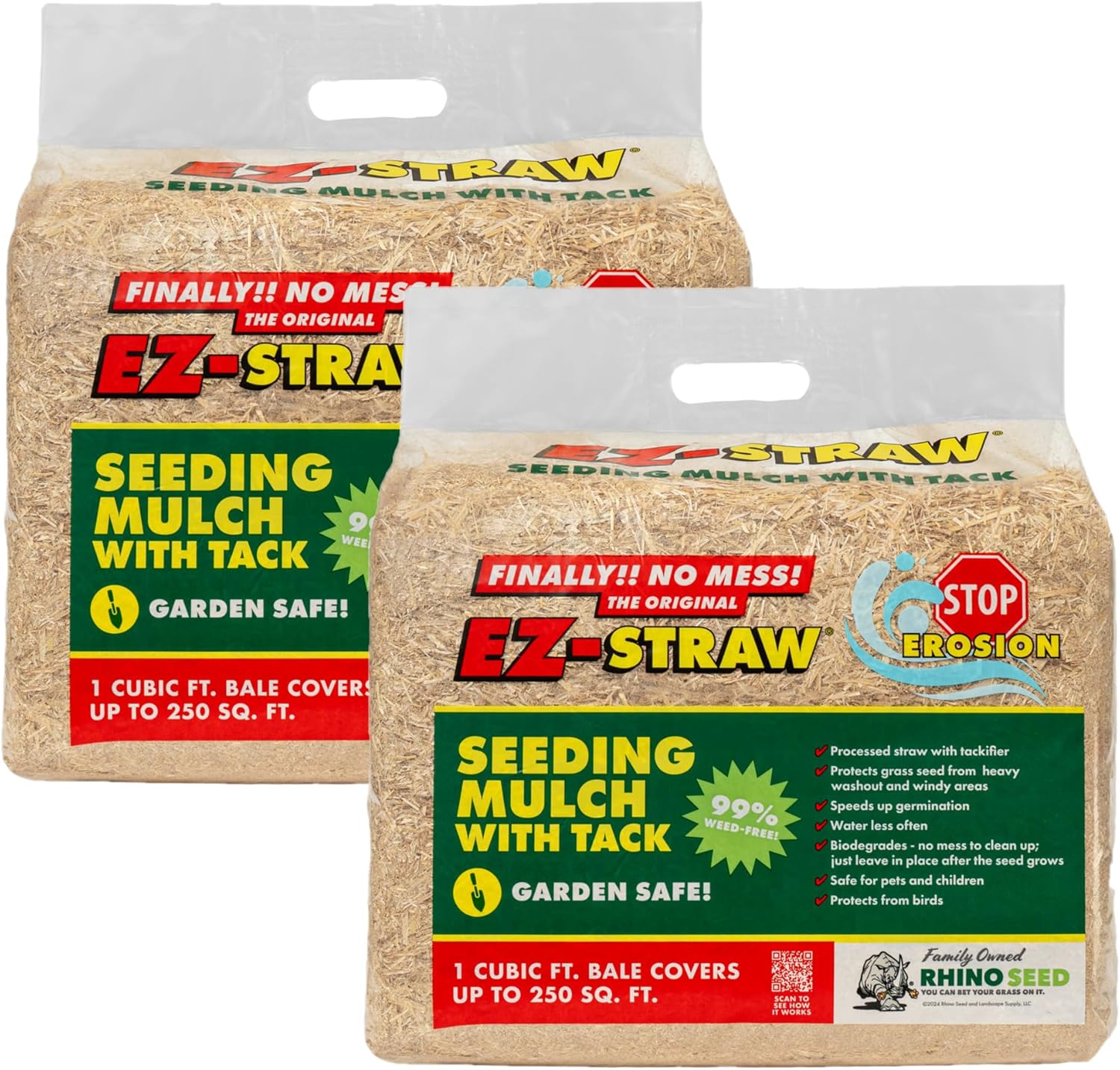 Amazon.com : EZ-Straw Seeding Mulch with Tack - Biodegradable Processed ...
