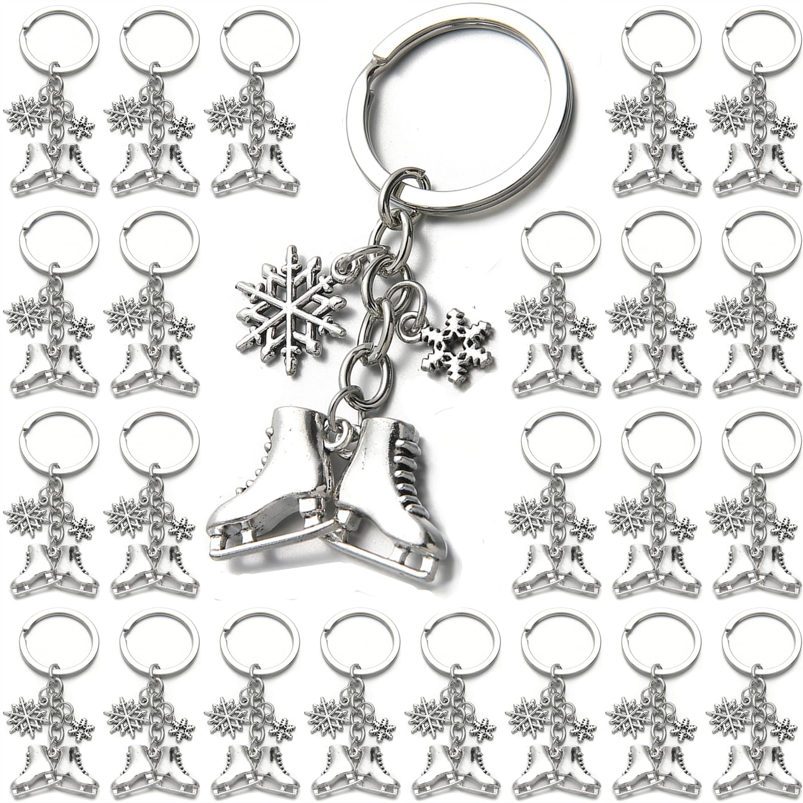 Amazon.com: PHAETON 20PCS Skates Snowflake Keychain Ice Skating Jewelry ...