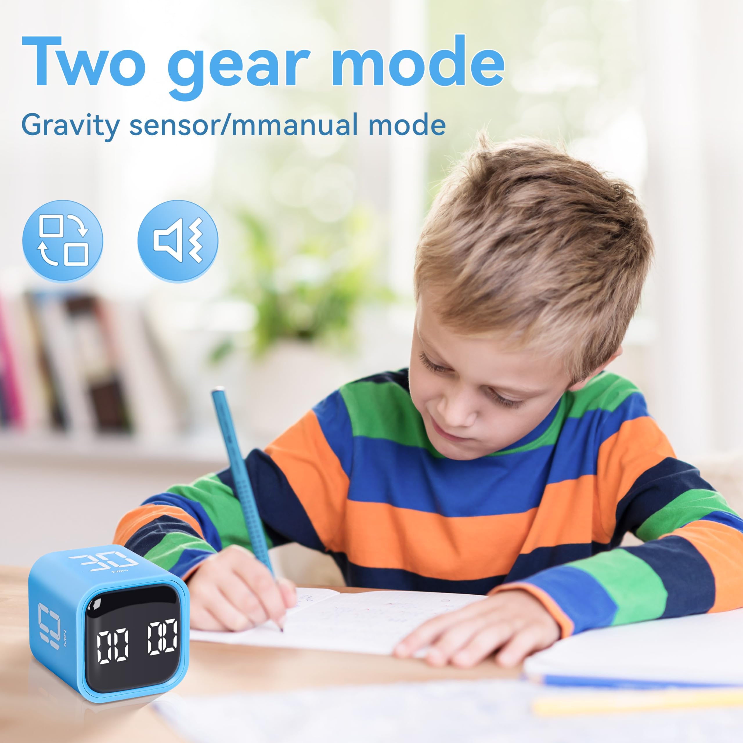 Snapklik.com : Cube Productivity Timer, 5/10/30/60 Min Presets + Custom Countdown, Silent ...