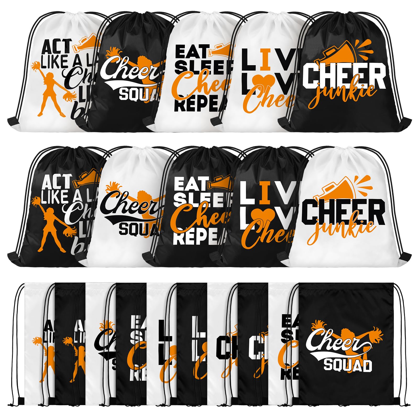 Amazon.com | Pinkunn 20 Pcs Cheer Drawstring Backpack Cheerleading ...