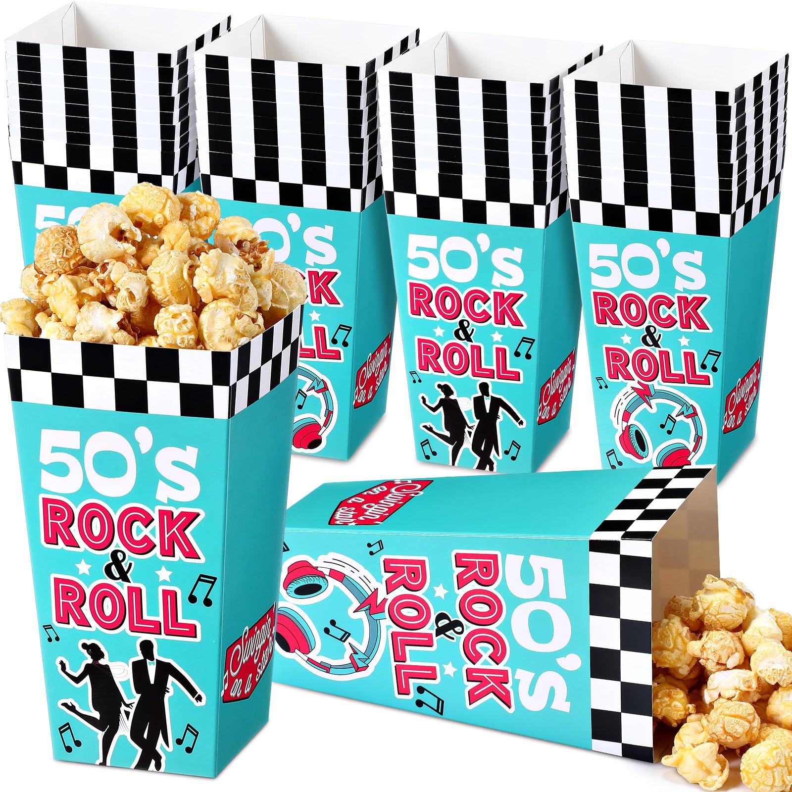 Amazon.com: Watersay 24 Pack 1950's Rock and Roll Popcorn Boxes 50's ...