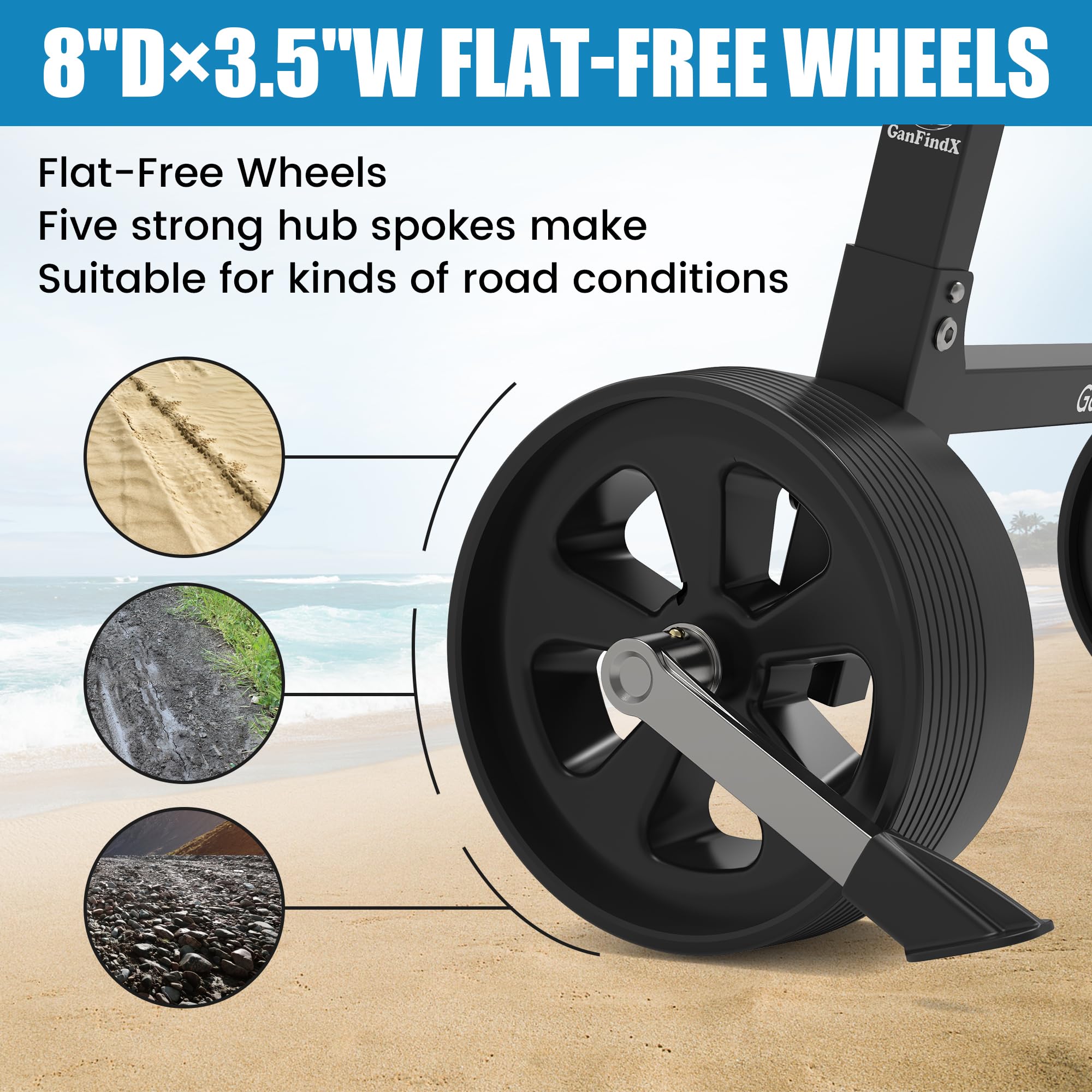 Snapklik.com : GanFindX Heavy-Duty Folding Kayak Cart Dolly W/Puncture ...