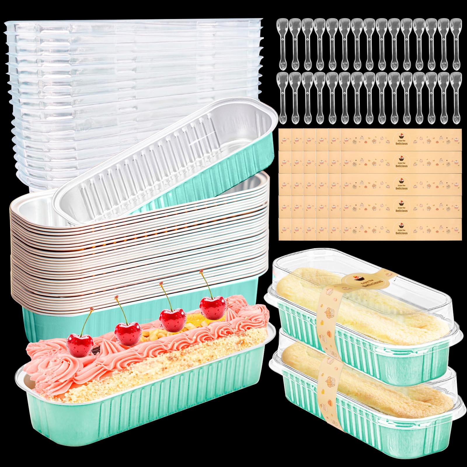 Furuising 120Pcs/30Set Mini Loaf Pans with Lids and Spoon, 200ml ...