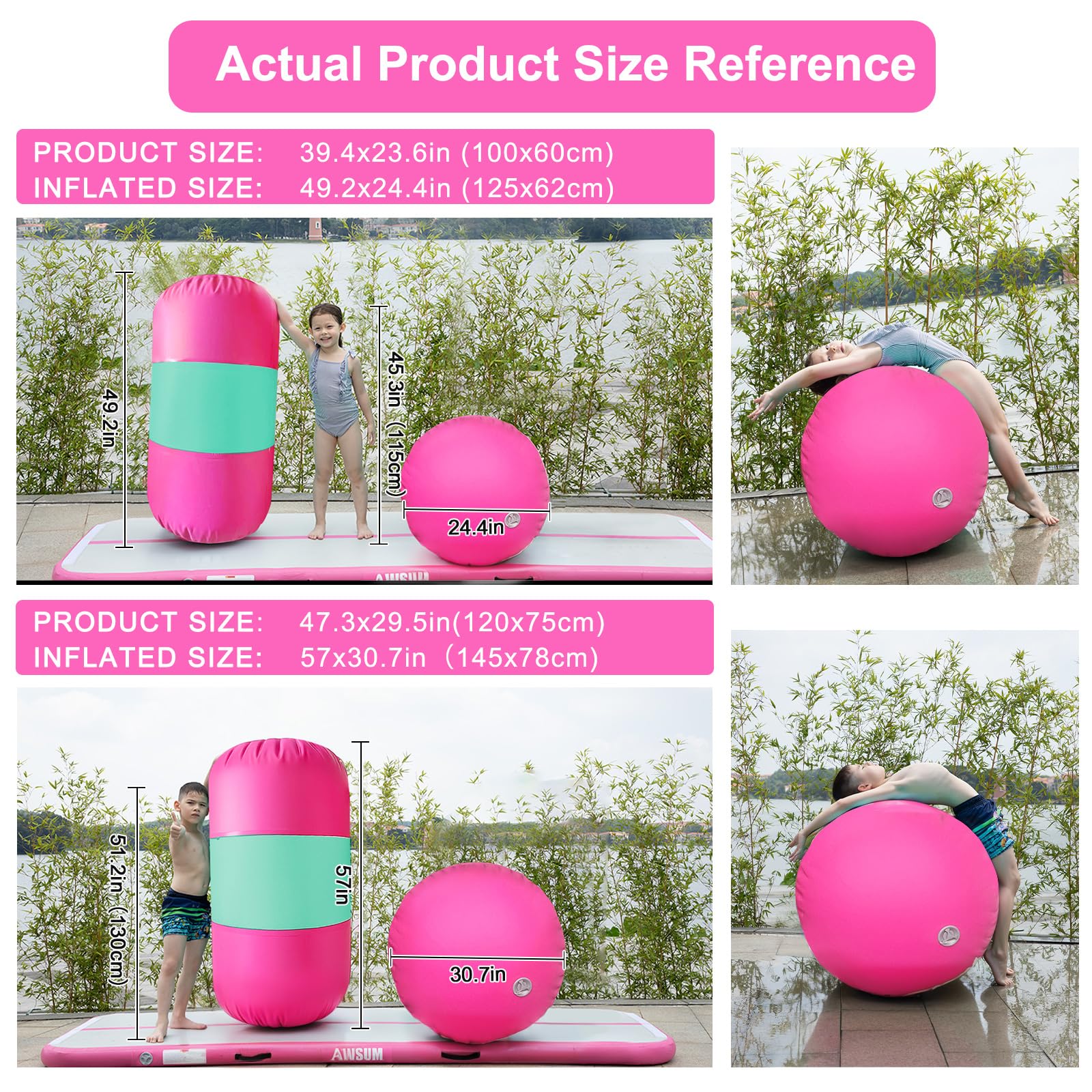 Snapklik.com : AWSUM Gymnastics Tumbling Equipment Barrel Inflatable ...
