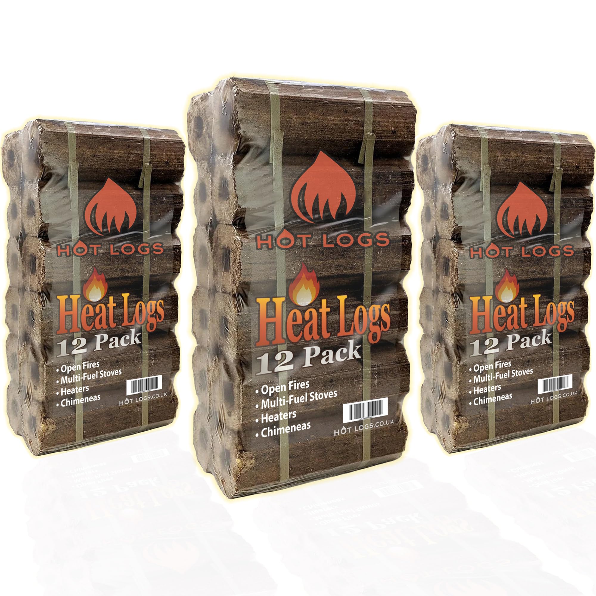 Buy 36 High Energy Hot Compressed Firewood Logs (3x12)10kg Hot Burning ...