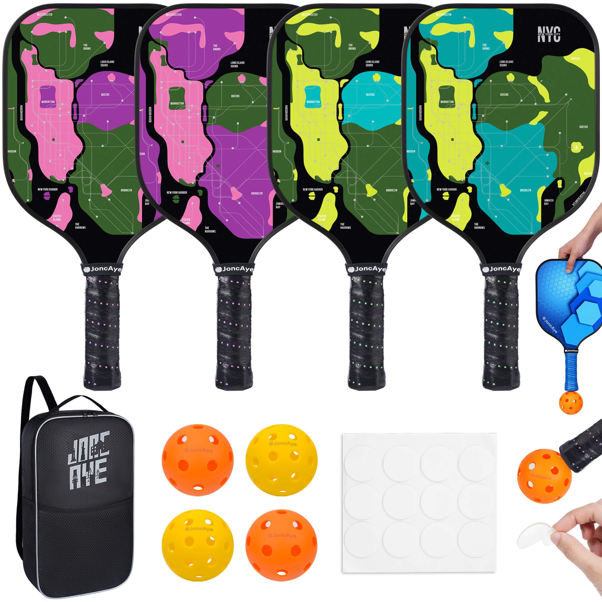 Snapklik.com : JoncAye Pickle-Ball-Paddle-Set-of-4
