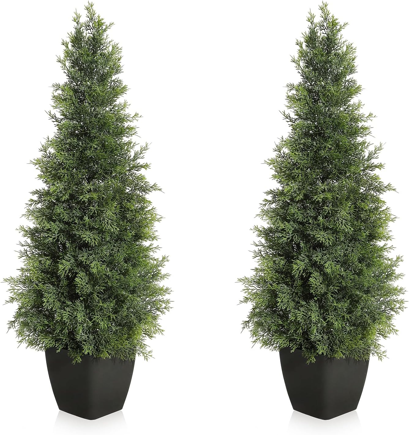 Amazon.com: 2 Pack Artificial Cedar Topiary Trees，3ft UV Protection Fake Bushes for Front Door ...
