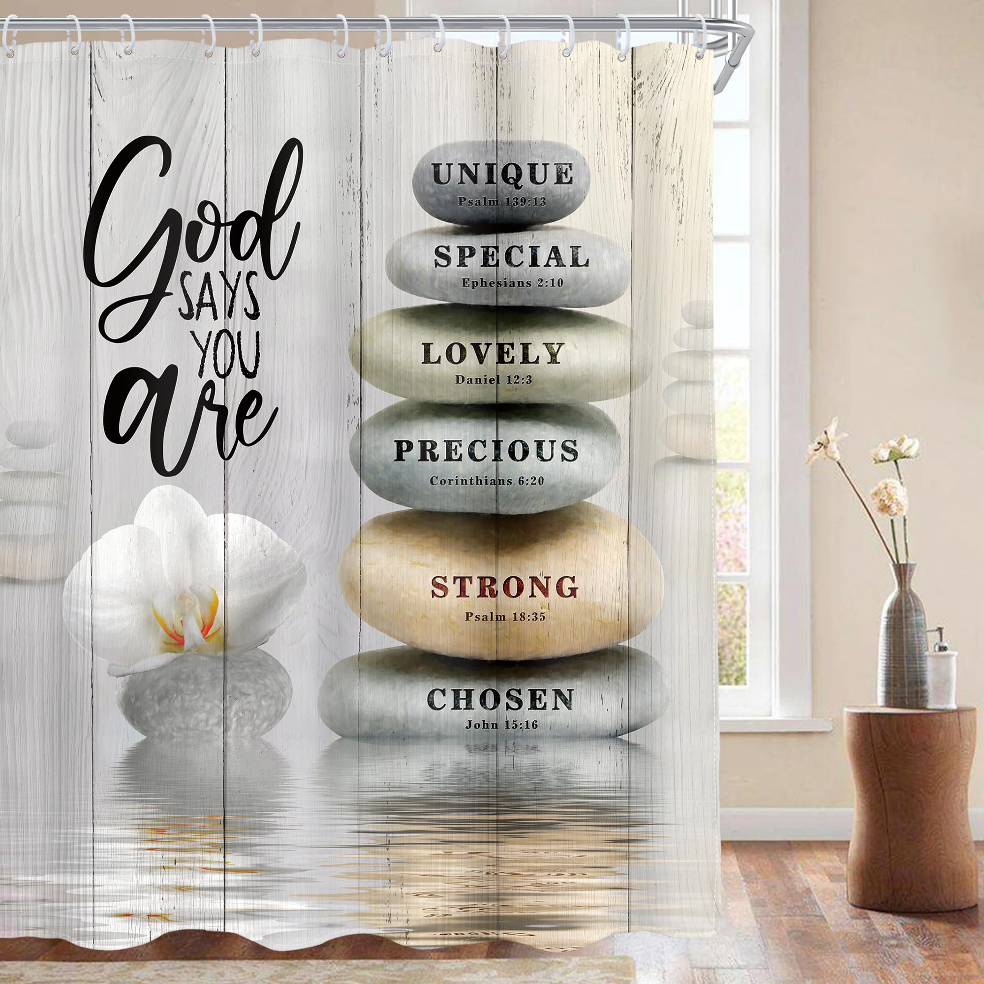 Amazon.com: AMBZEK Bible Verse Scripture Shower Curtain 60Wx72L Inch ...