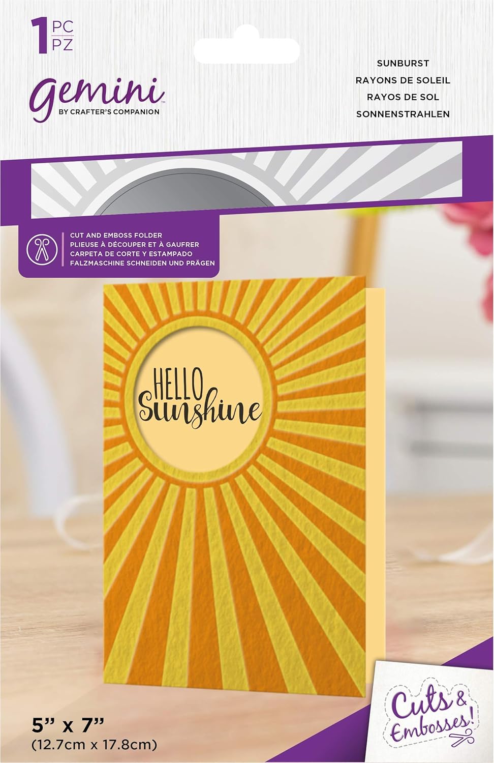 Amazon.com: Crafters Companion GEM-CEF-Sun Gemini 5" x 7" Cut and ...