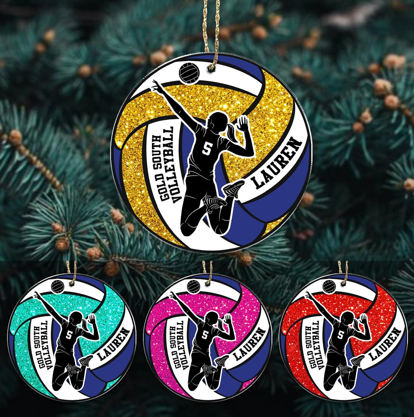 Amazon.com: Volleyball Girl Ornament Personalized, Sports Ornament 2024 ...