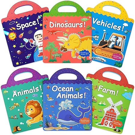 Amazon.com: Reusable Sticker Quiet Books for Kids & Toddlers, 4 Sets ...