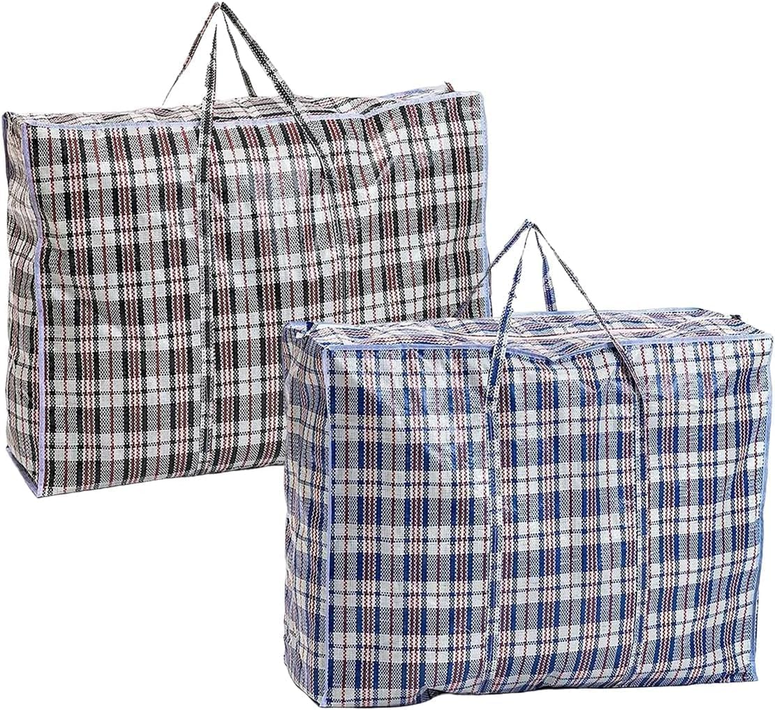 Amazon.com: Chiyuehe Laundry Bags Set of 2 Large Plastic Checkered ...