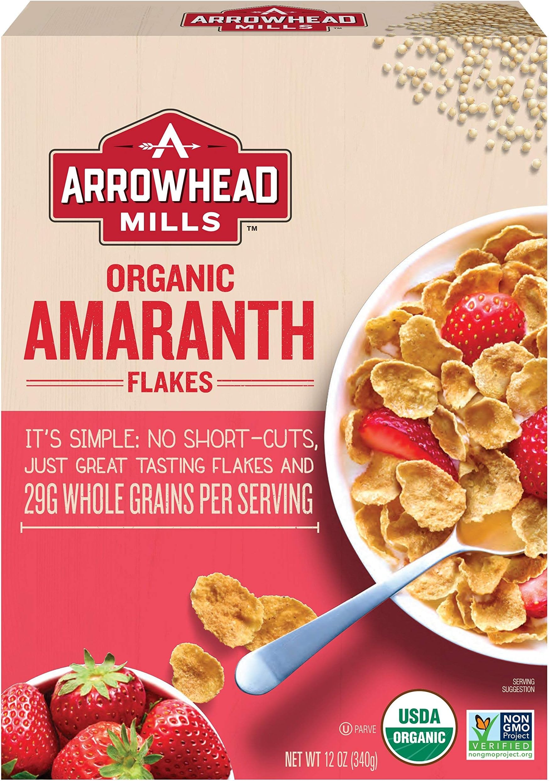 Amazon.com: Arrowhead Mills Organic Cereal, Amaranth Flakes, 12 oz ...