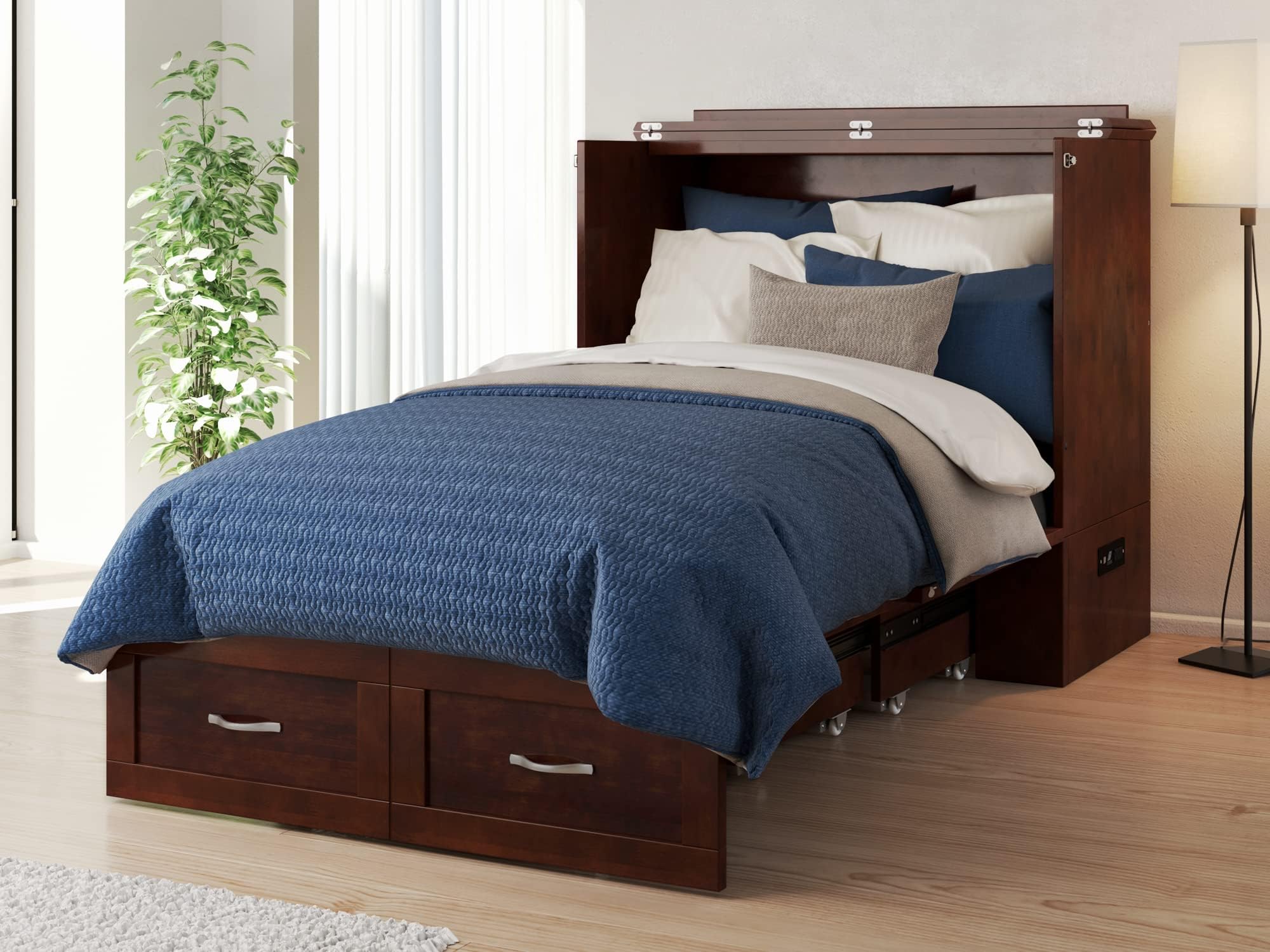 Amazon.com: AFI Hamilton Murphy Bed Chest with Charging Station, Twin ...