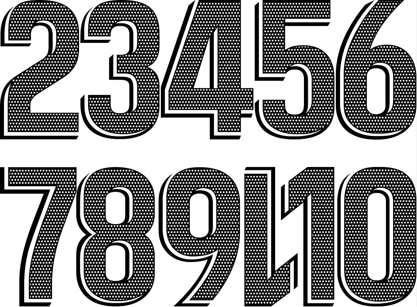 Amazon.com: Stylish 8 Inch 0 to 9 Numbers Iron On Numbersfor Sports T ...