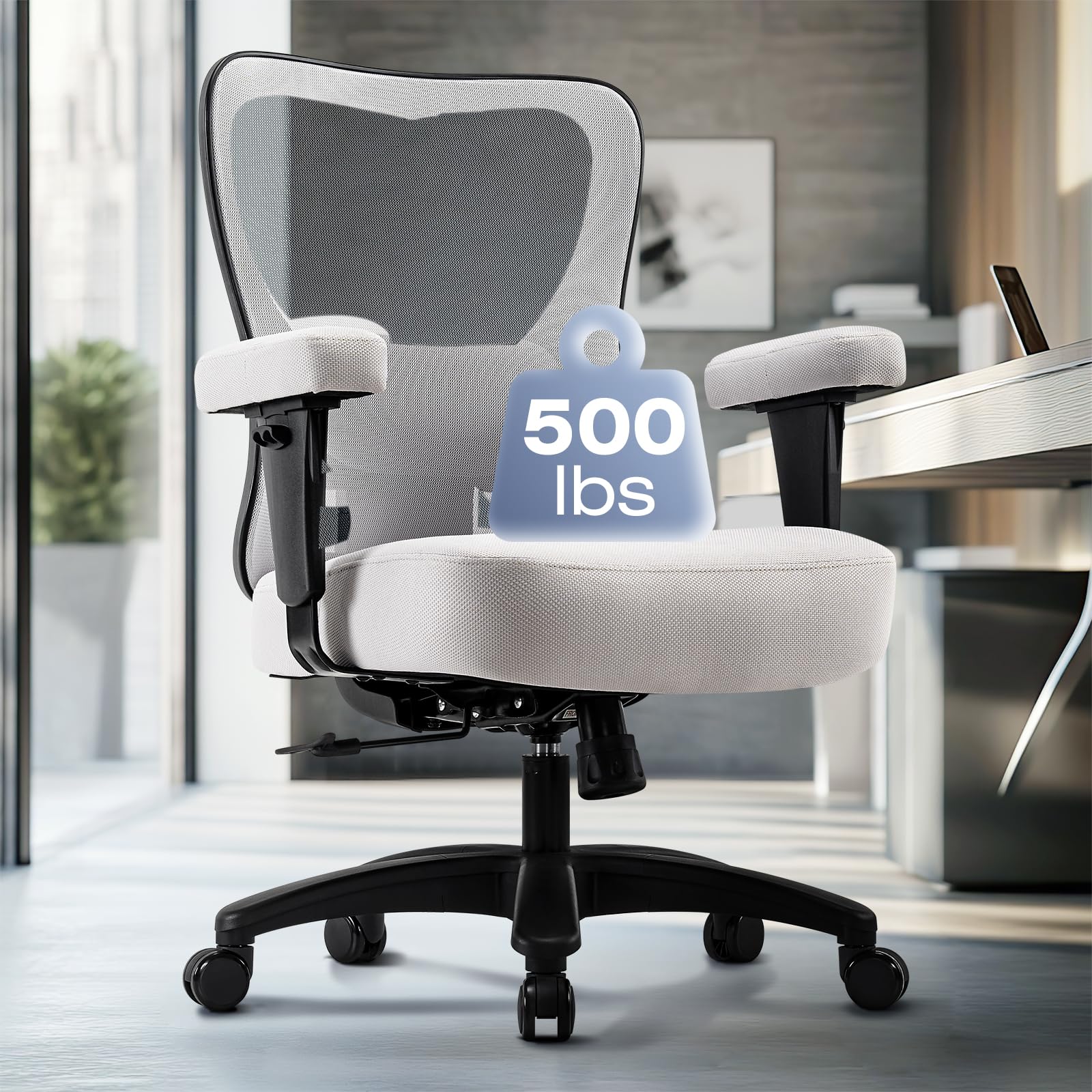 Amazon.com: Furnistyle Big and Tall Ergonomic Office Chair, Mesh Desk ...