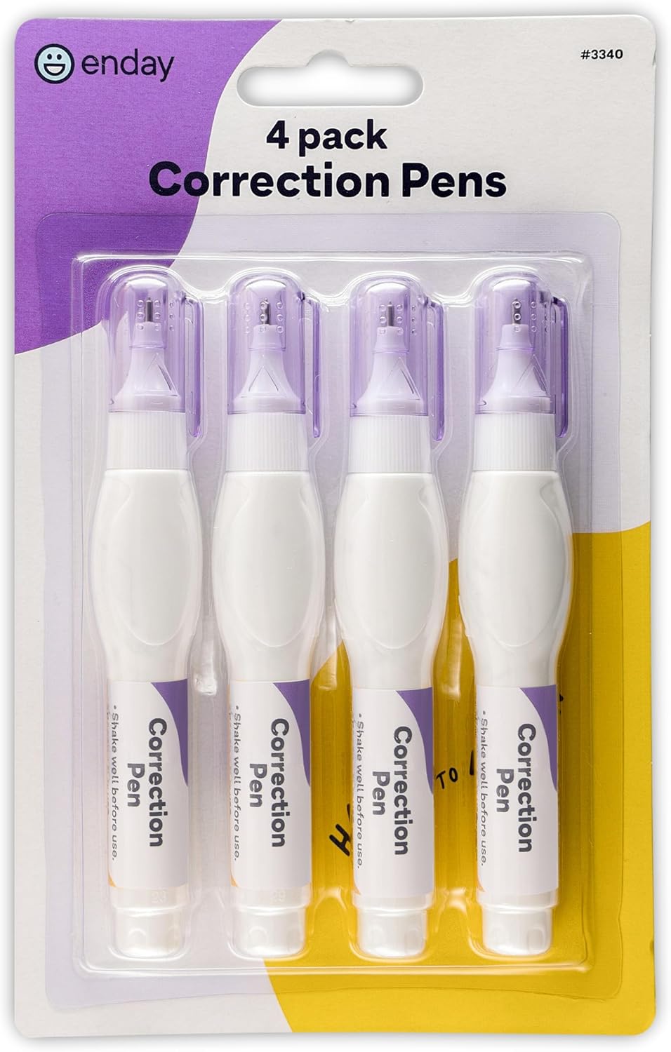 Amazon.com : Correction Pen (4 Pack) White Out Pen - 0.2 Fl Oz (7 Ml) Metal Tip Whiteout Pen ...