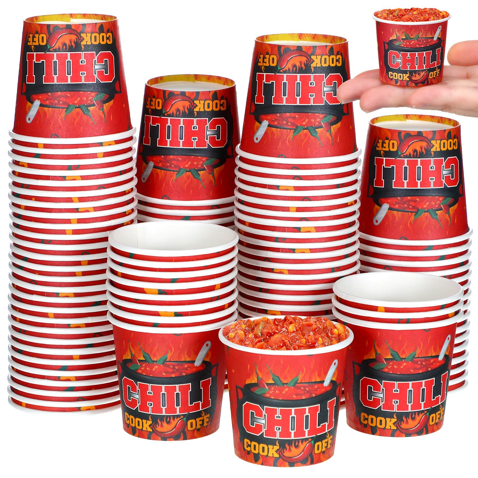 Amazon.com: Teenyyou Chili Cook off Tasting Cups Paper Cups Chili Cook ...