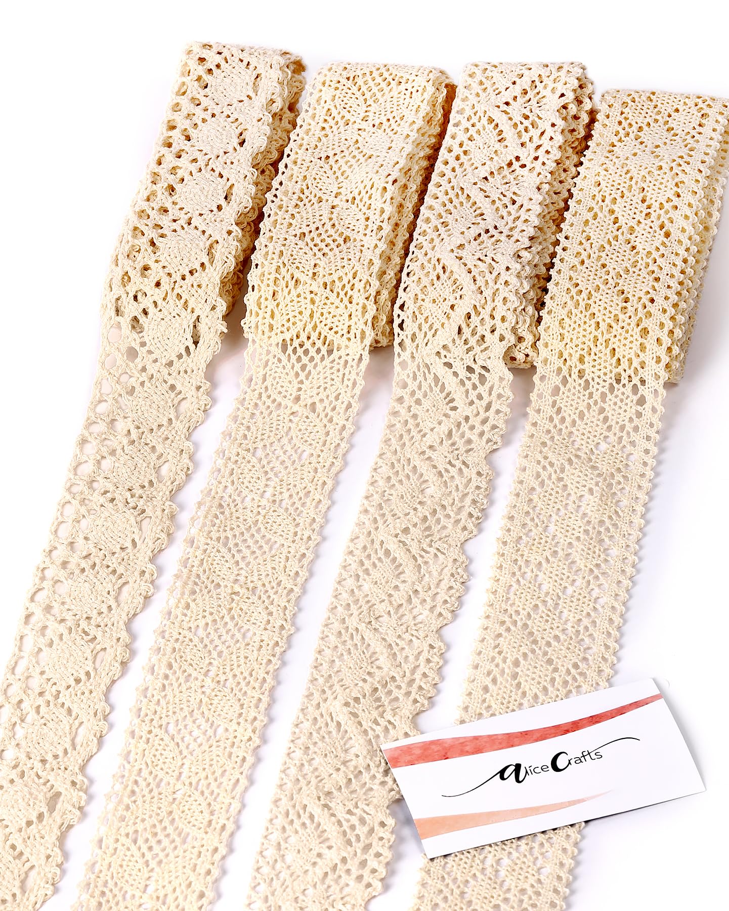 Amazon.com: 1.5 to 1.75 inches by 20 Yards Beige Cotton Ribbon Lace ...