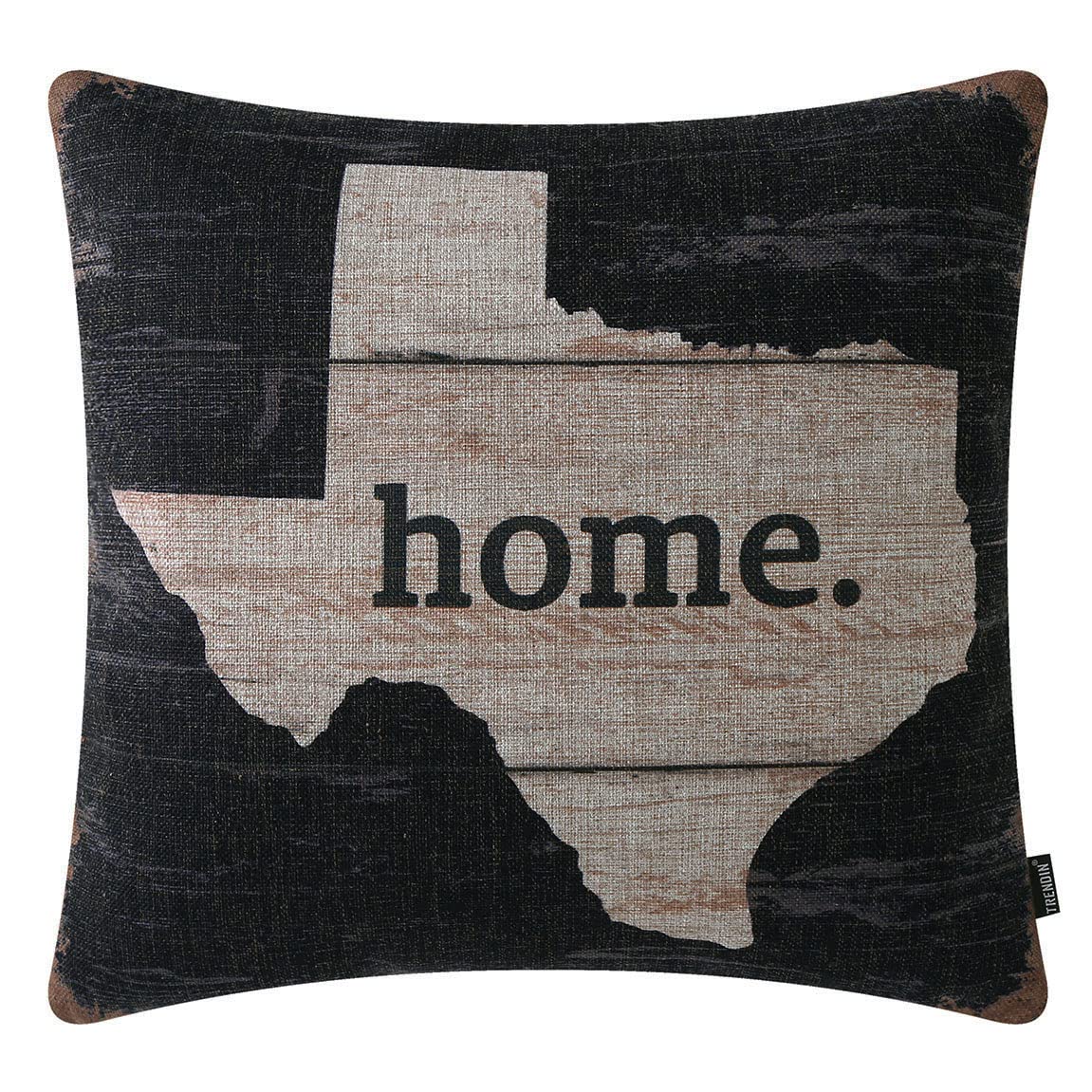 Amazon.com: TRENDIN Texas Pillow Covers 18x18 Inch, USA State Map ...
