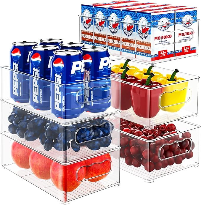 changshengda Fridge Storage Organisers - 6 Pack (3 Medium, 3 Large ...