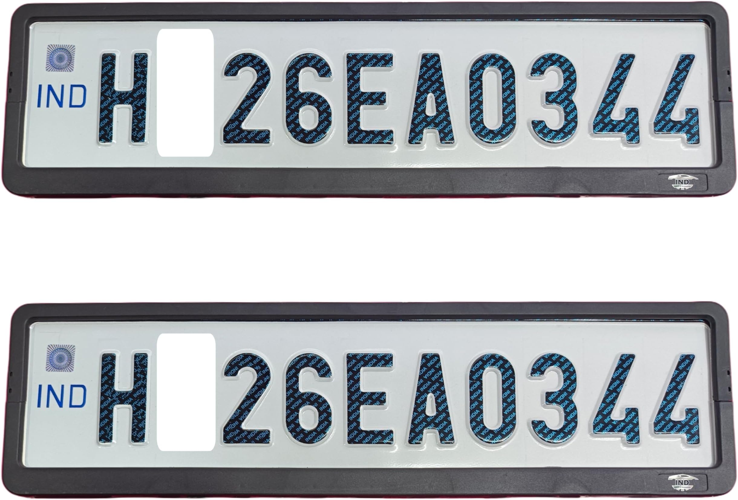 Qubiz IND Car Number Plate Front and Back Embossed dye Pressed Number ...