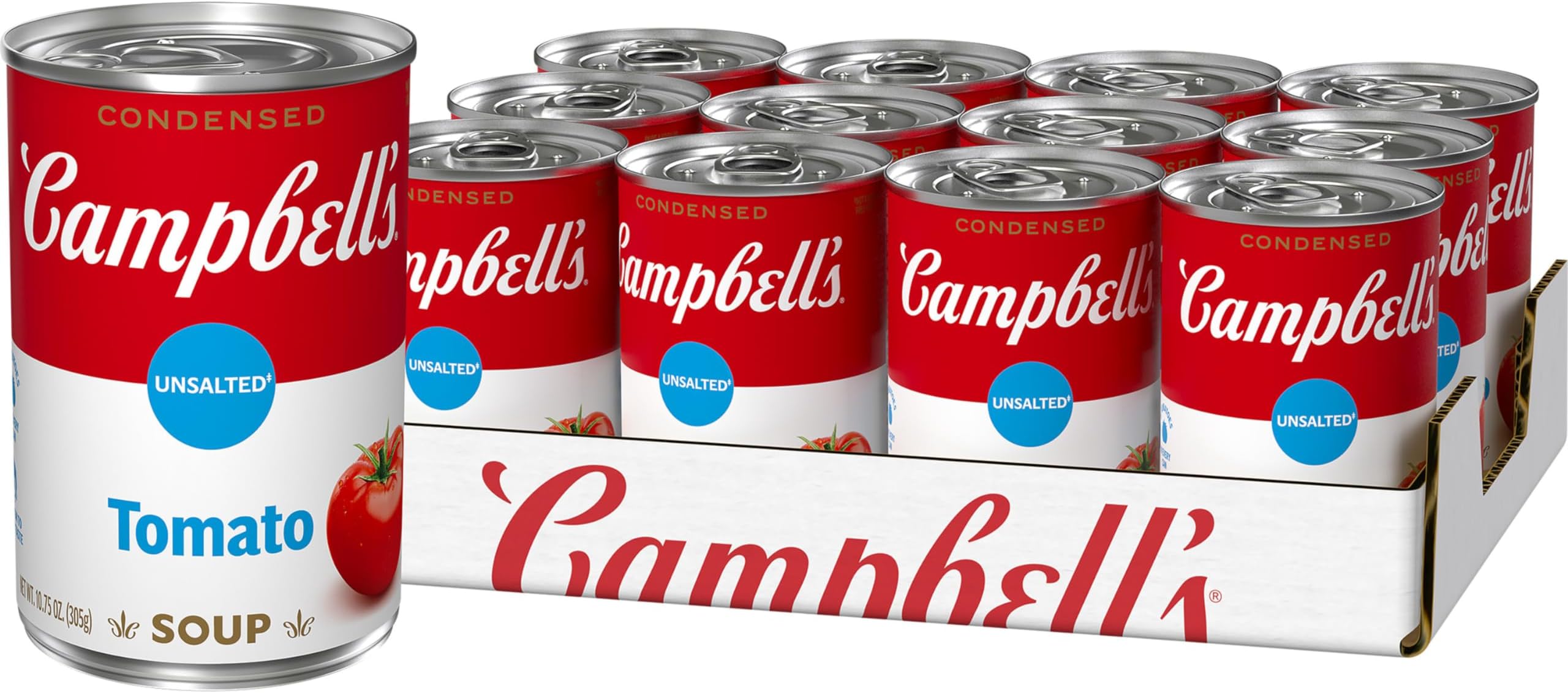 Amazon.com: Campbell's Condensed Unsalted Tomato Soup, 10.75 oz Can (12 ...