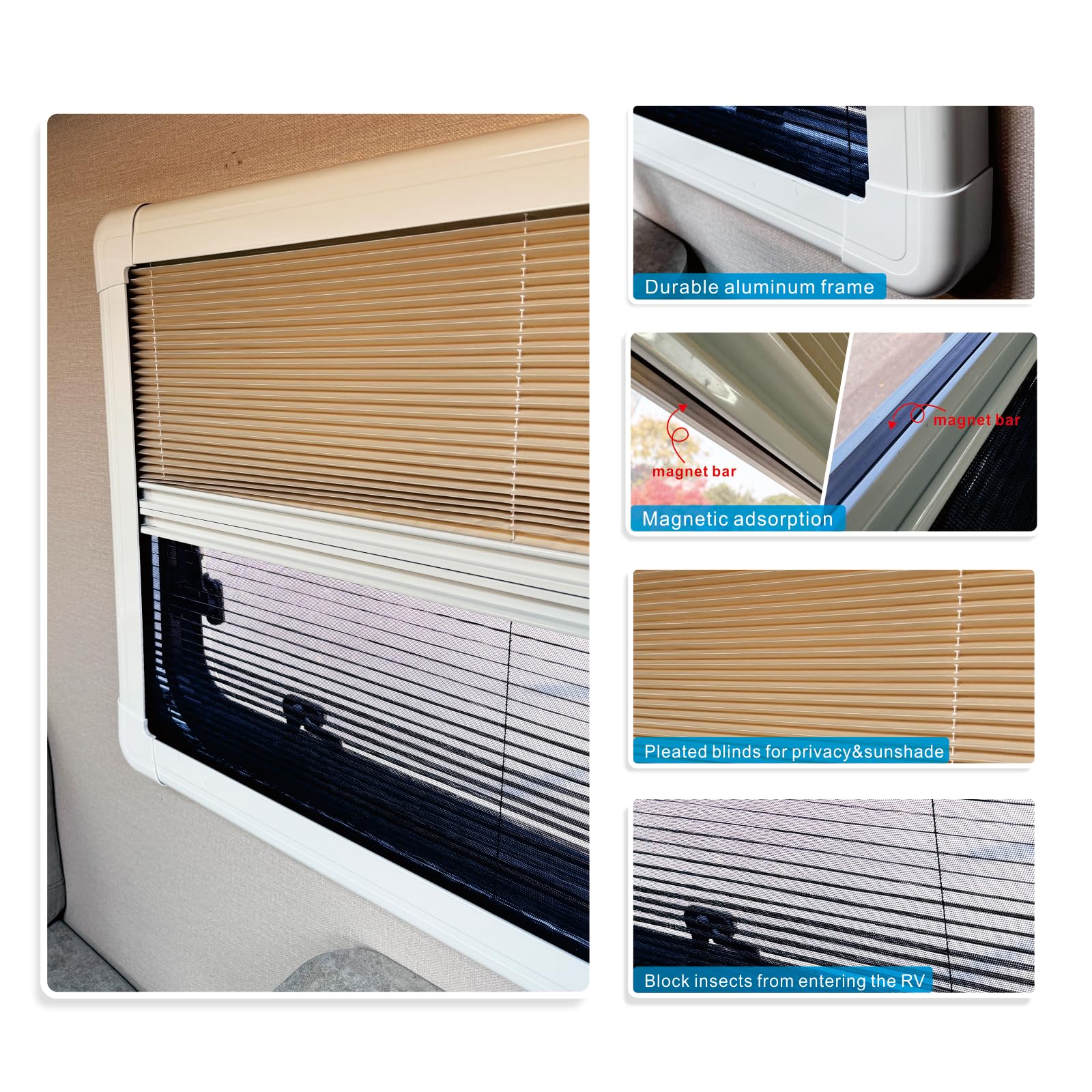 Snapklik.com : RV Window Shade, Aluminum Frame RV Blinds Shades For ...