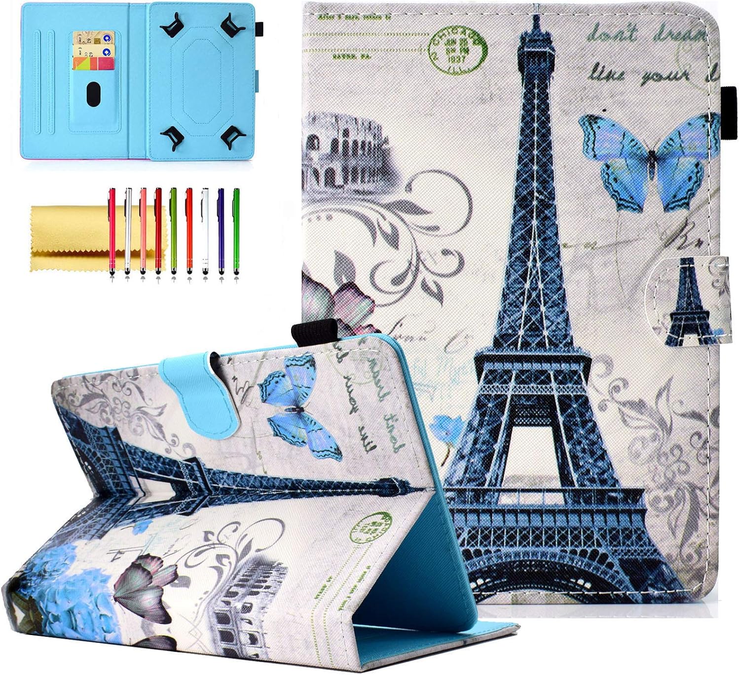 Amazon.com: Universal 8 inch Tablet Cover, Techcircle PU Leather Slim ...