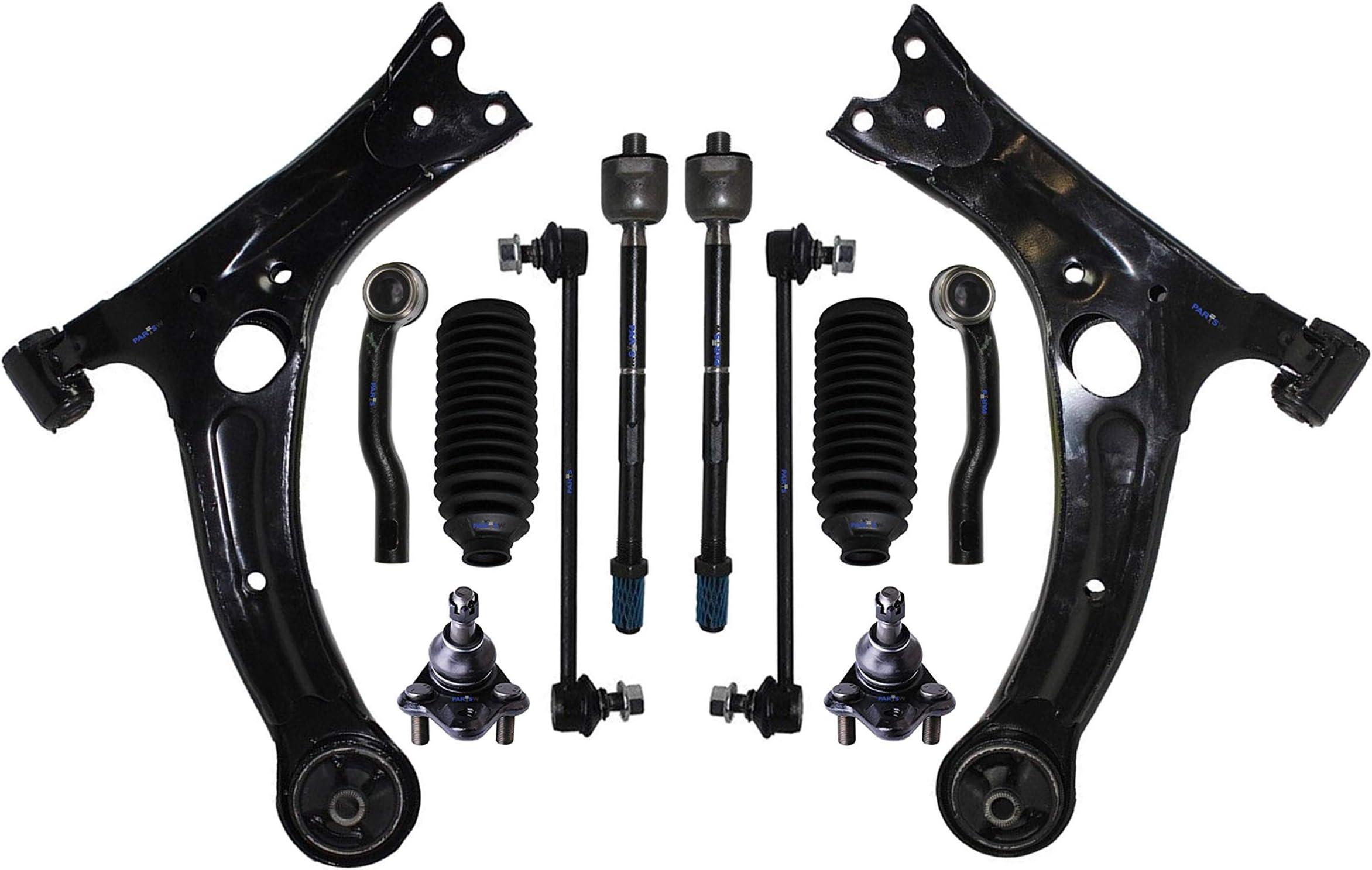 Amazon.com: PartsW - 12 Pc Suspension Kit Front Lower Control Arms Left ...