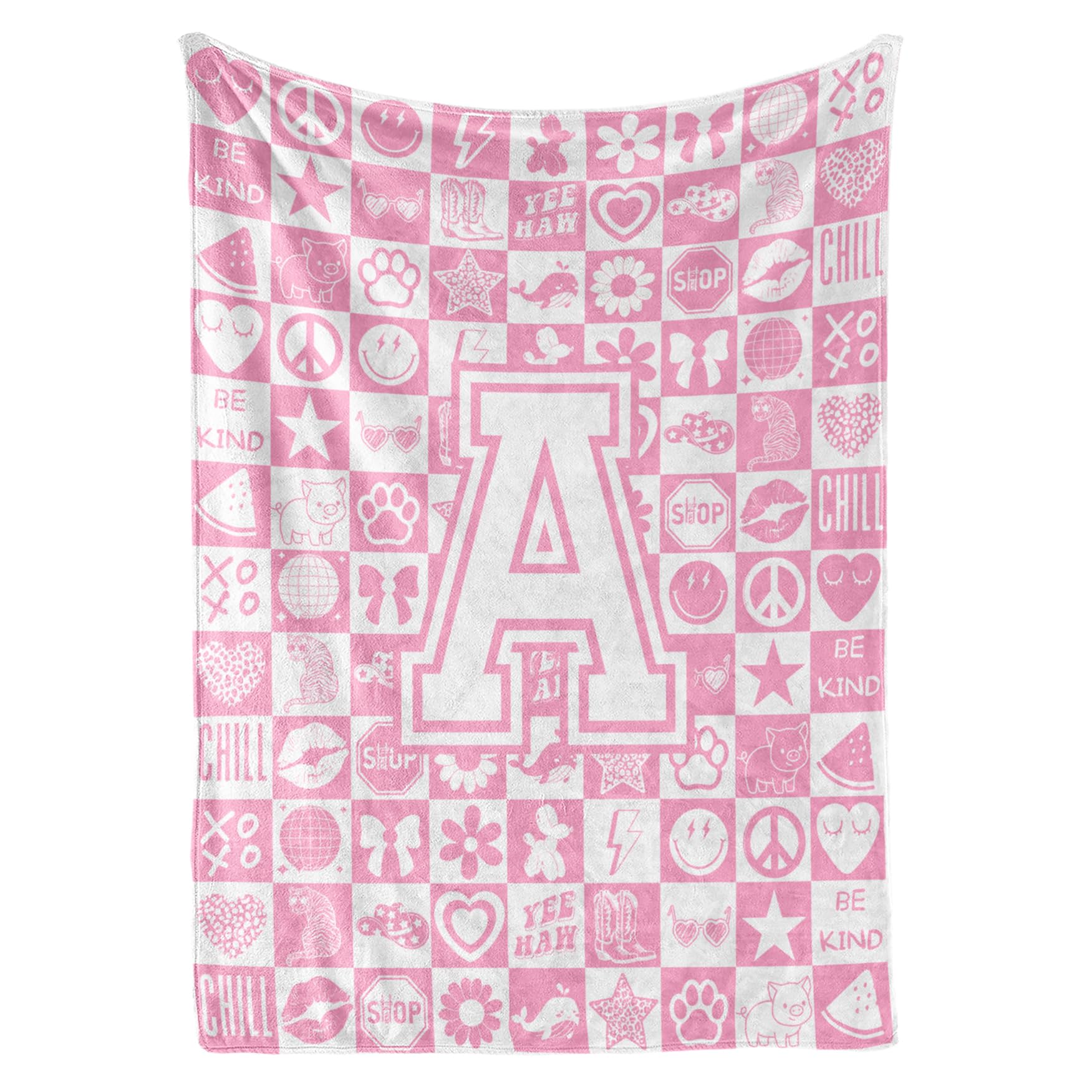 Amazon.com: InnoBeta Preppy Throw Blanket, Personalized Initial Throw ...