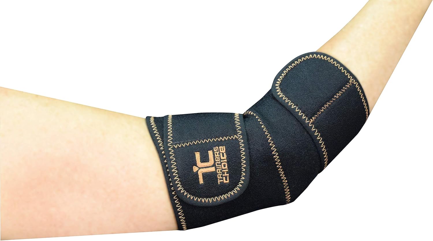 Trainers Choice Copper Elbow Compression Wrap, Elbow Brace for Men ...