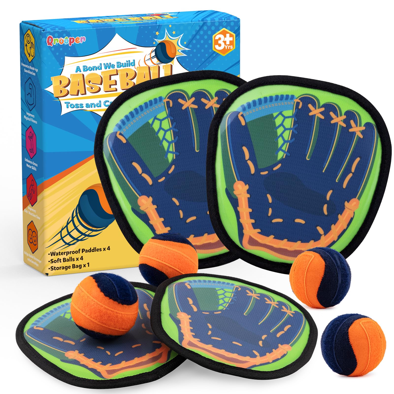 Amazon.com: Qrooper Toss and Catch Ball Game Outdoor Games for Kids ...