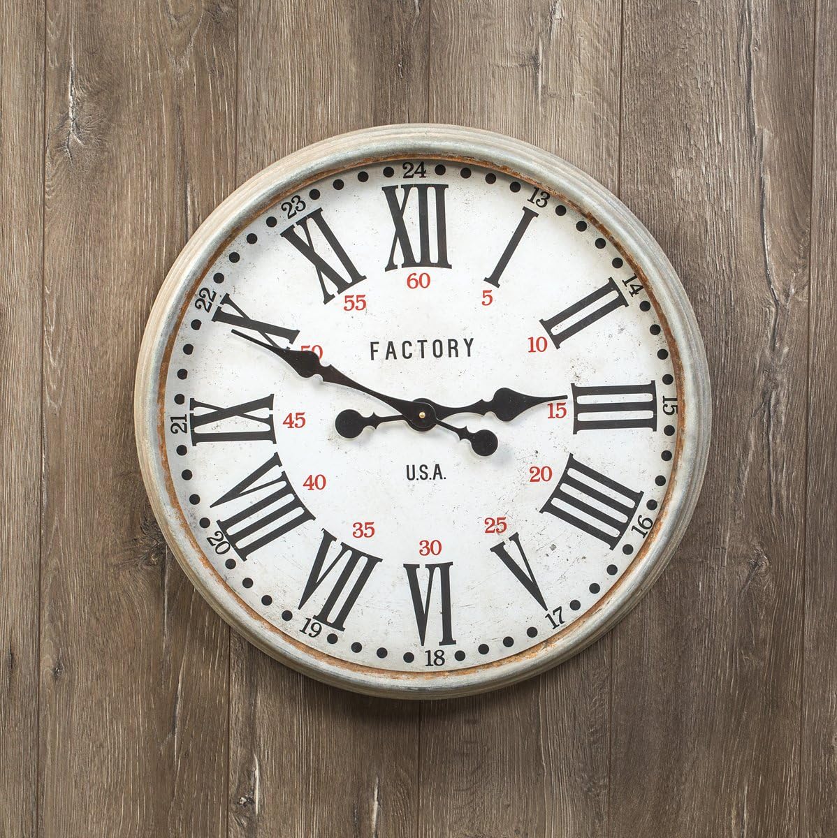 Amazon.com: Ragon House Galvanized Factory Clock : Home & Kitchen